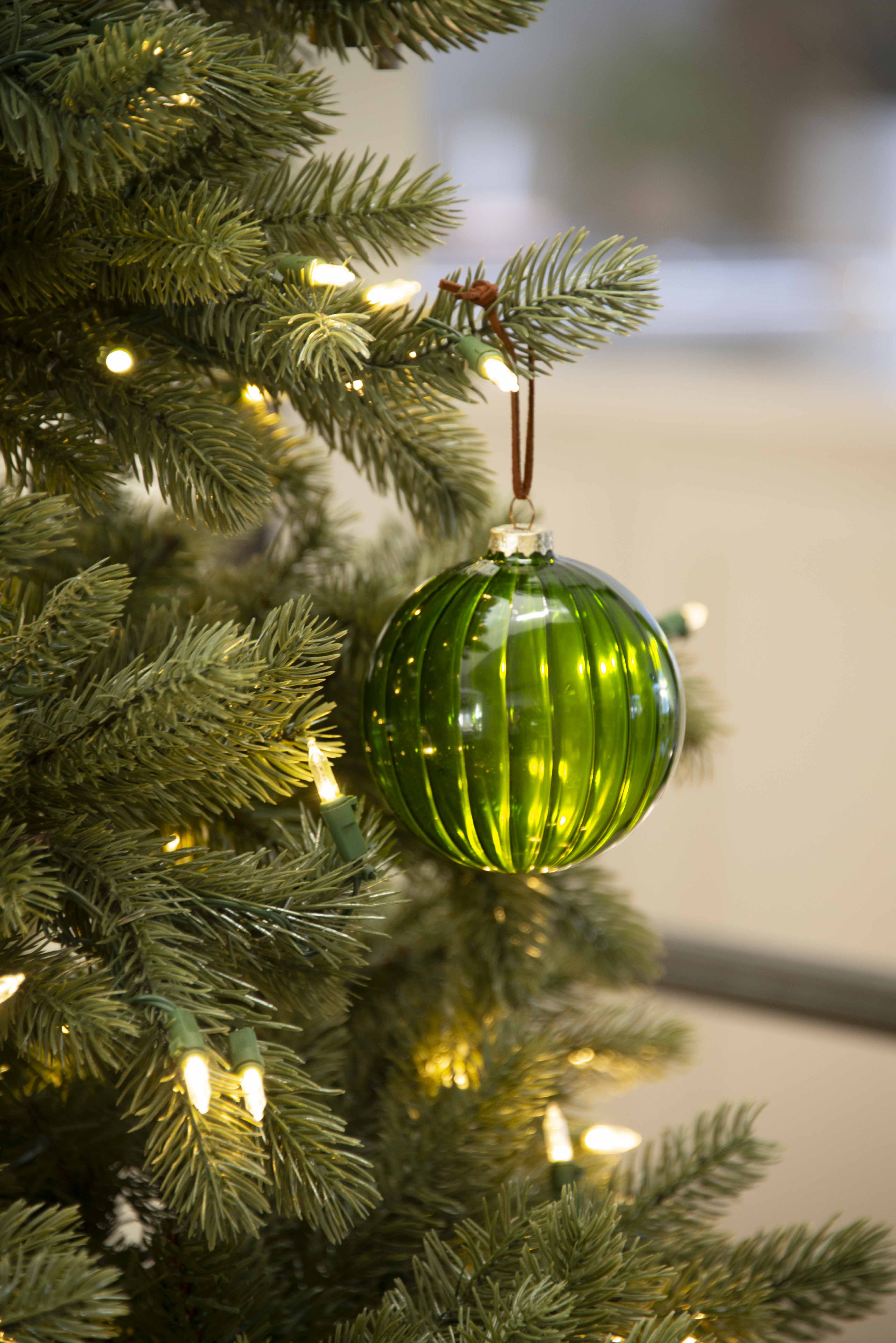 Charles Ted Green Glass Ribbed Baubles – Set of Six Elegant Christmas ...