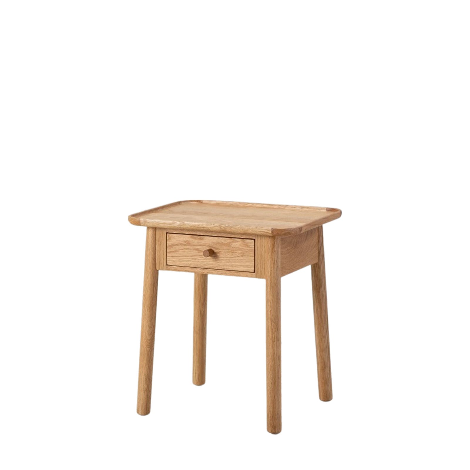 Charles Ted Solid European Oak Side Table with Drawer – Scandinavian M ...