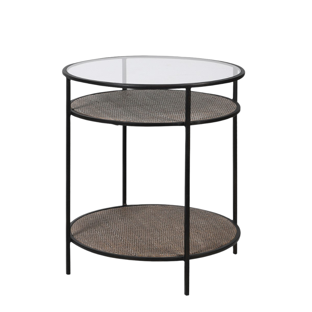 Charles Ted Charlton Round Side Table with Rattan Detail – CharlesTed Home
